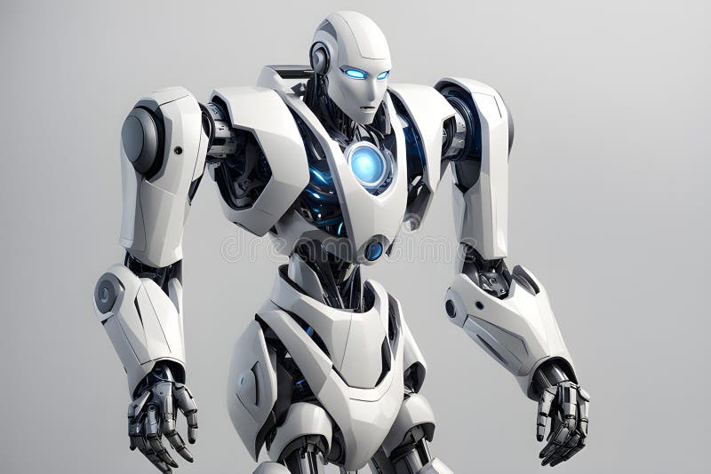 Modern Robot Medium Close Up, Artificial Intelligence Work Stock Photo ...