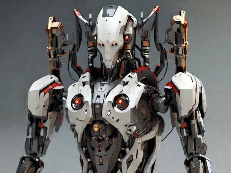 Modern Robot Medium Close Up, Artificial Intelligence Work Stock Image ...