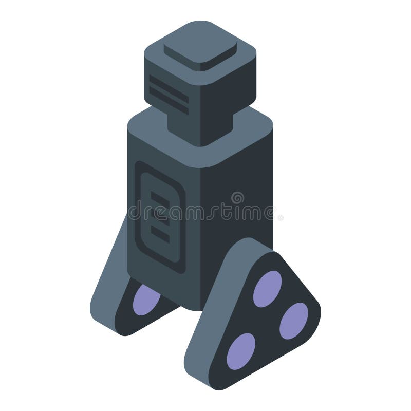 Modern Robot Moving on Wheels Isometric View Stock Vector ...