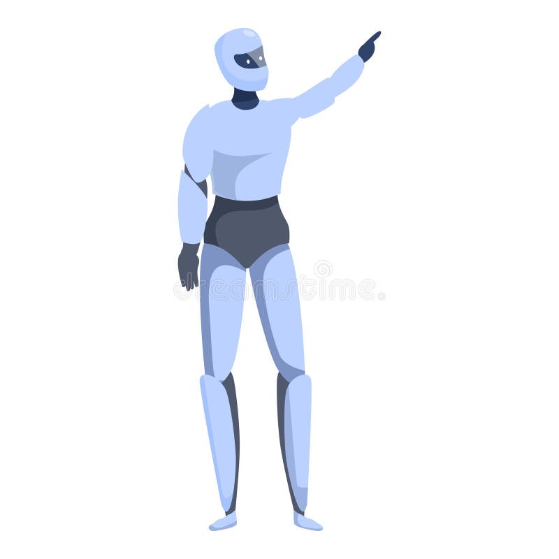 Modern Robot Pointing with Finger Upwards Stock Vector - Illustration ...