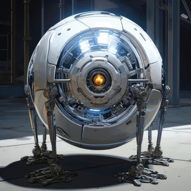 Modern Robot Sphere stock illustration. Illustration of hologram ...