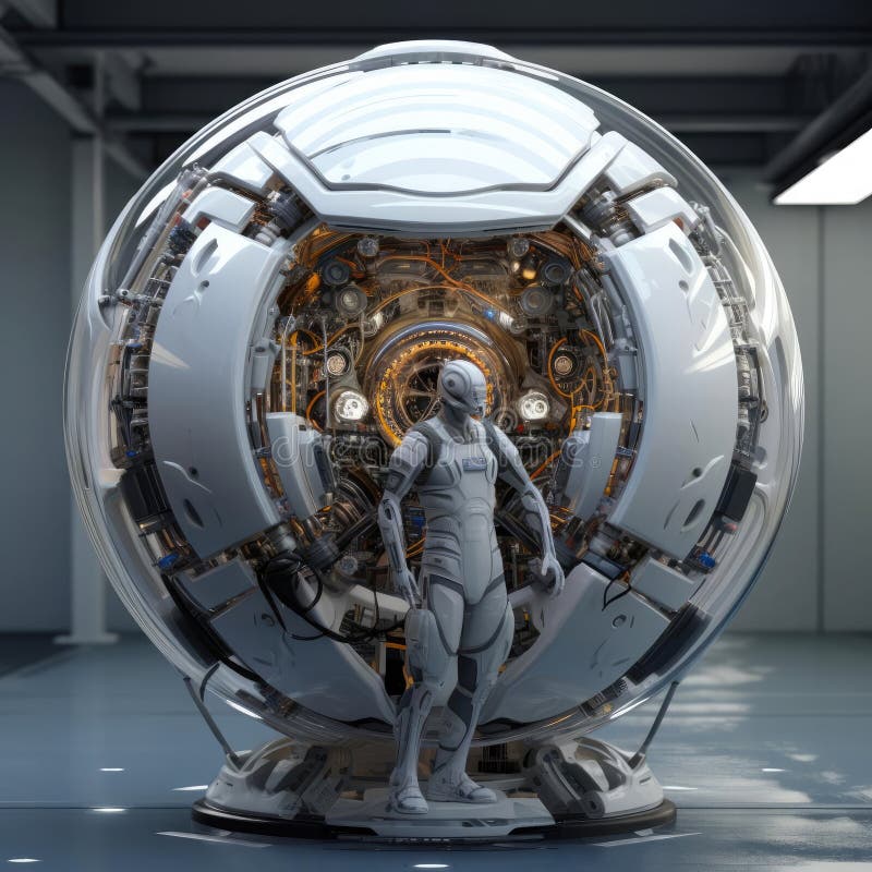 Modern Robot Sphere stock illustration. Illustration of cyborg - 286041175