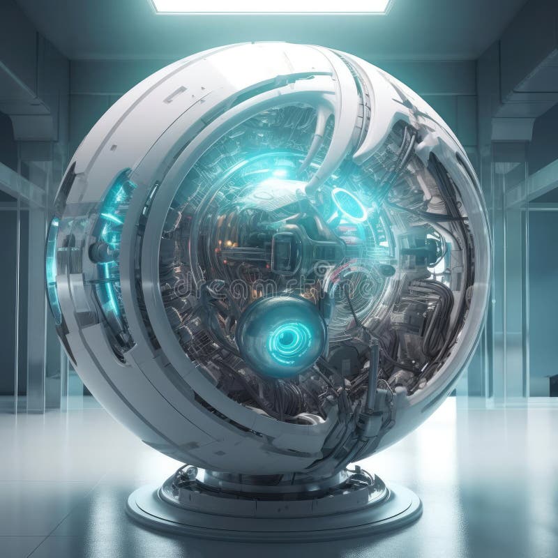 Modern Robot Sphere stock photo. Image of cartoon, hologram - 283241508