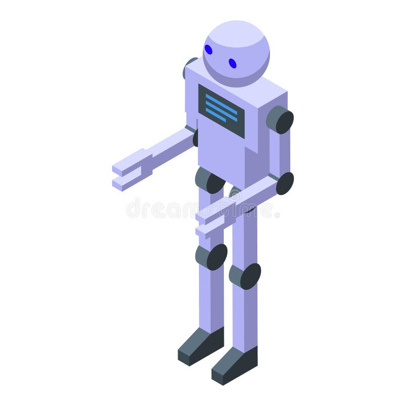 Modern Robot Standing and Moving Arms Isometric View Stock Vector ...