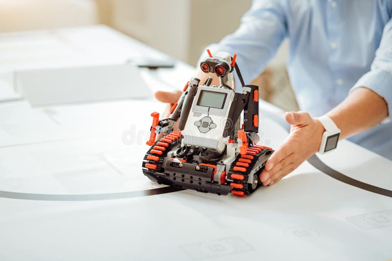 Modern Robot Standing on the Table Stock Photo - Image of laboratory ...