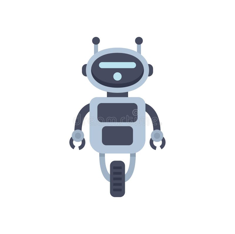 Cartoon Illustration of a Robot Moving on One Wheel Stock Illustration ...