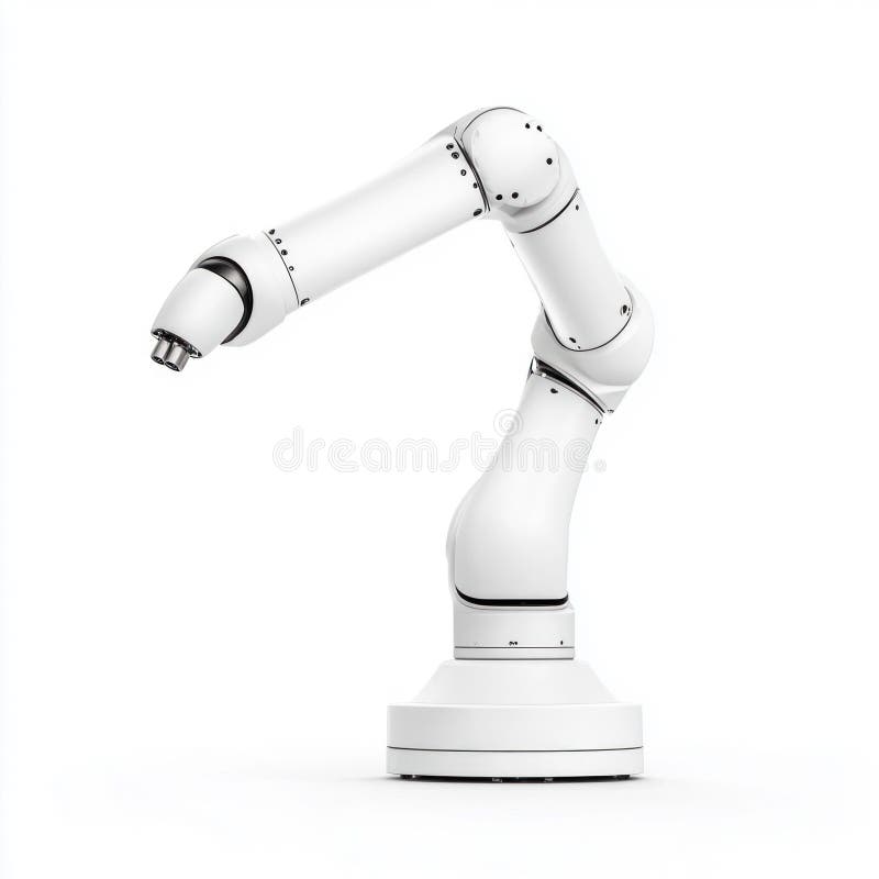 Modern Robotic Arm Isolated on White Background Stock Illustration ...