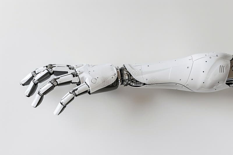 Modern Robotic Bionic Arm Isolated on White Background Stock ...