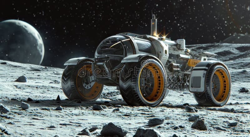 A Modern, Robotic Spacecraft is on the Moon with it S Wheels Off Stock ...