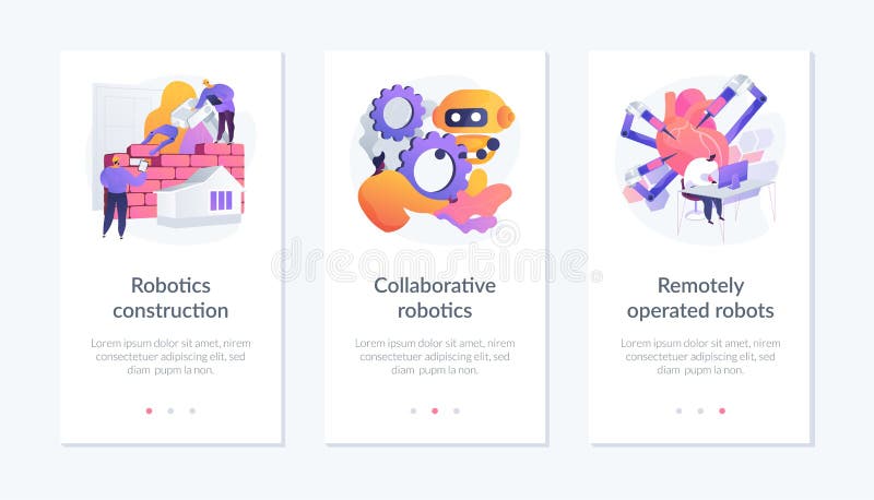 Modern Robotic Systems App Interface Template. Stock Vector - Illustration of artificial, icon ...