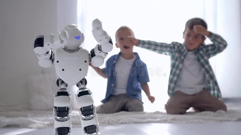Smart Child Boy Repairs of Robots Parts with Artificial Intelligence ...