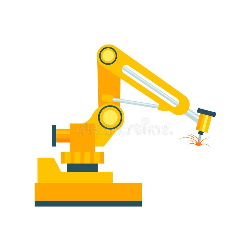 Modern Robotic Welding Machine Element Stock Vector - Illustration of ...