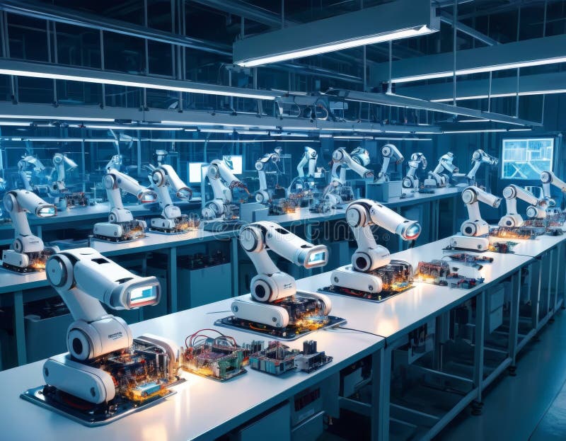 Modern Robotics Production Line Stock Image - Image of engineering ...