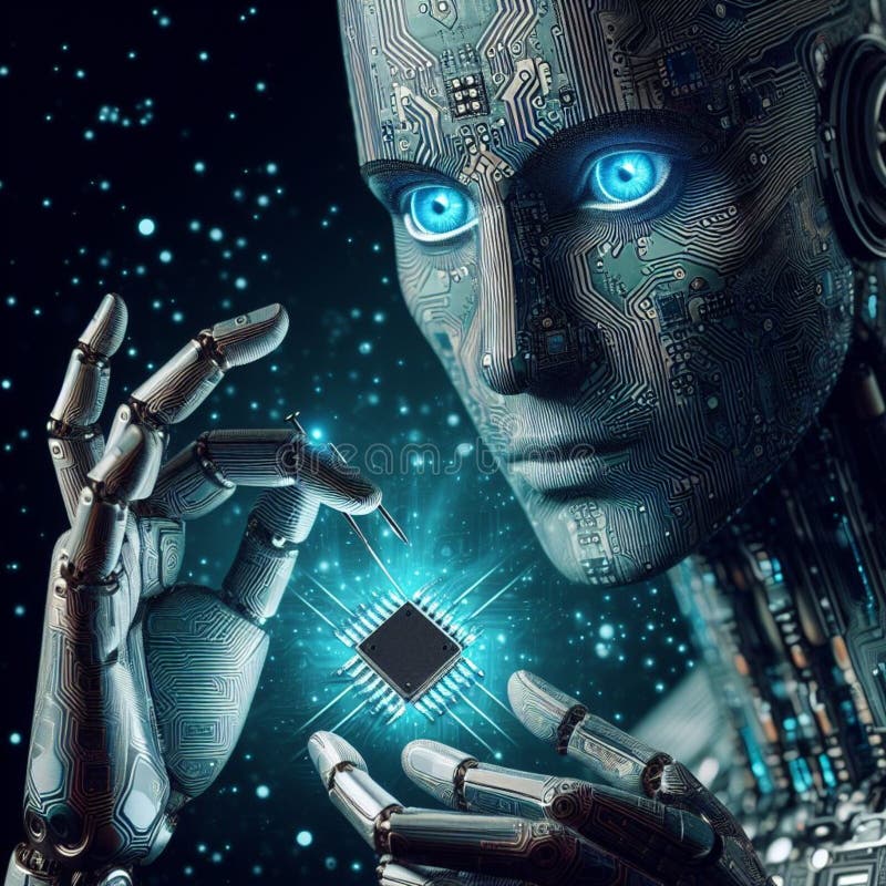 Two Modern Robots Stand before Fight Stock Illustration - Illustration ... Two Modern Robots Stand before Fight Stock Illustration - Illustration ...