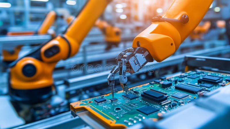 Modern Robots and Automation Process, Manufacturing Stock Photo - Image ...