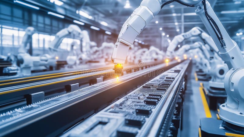 Modern Robots and Automation Process, Manufacturing Stock Photo - Image ...