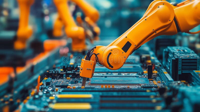 Modern Robots and Automation Process, Manufacturing Stock Image - Image ...