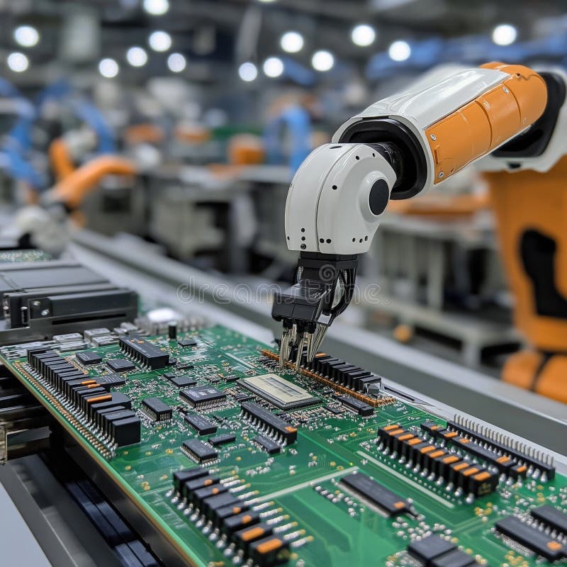 Modern Robots and Automation Process, Manufacturing Stock Image - Image ...