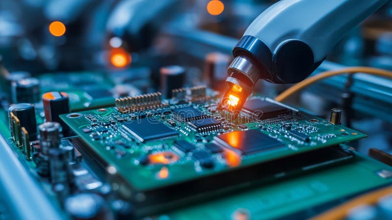 Modern Robots and Automation Process, Manufacturing Stock Photo - Image ...