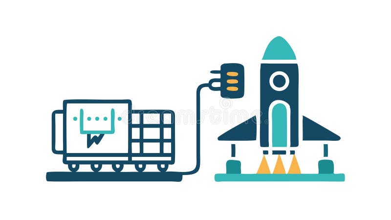 Modern Rocket on Launchpad, Space Exploration Ready, Vector Design ...