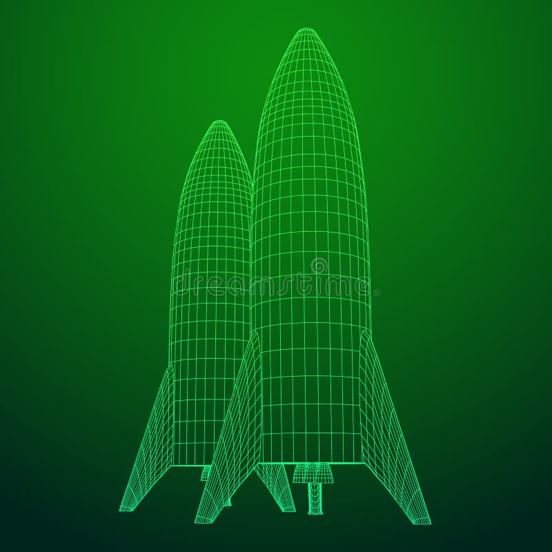 Modern Rocket Ready To Launch Stock Vector - Illustration of mesh ...