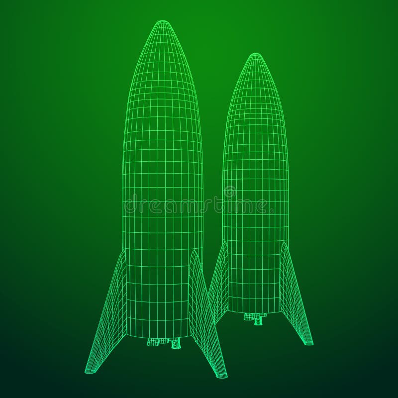 Modern Rocket Ready To Launch Stock Vector - Illustration of polygon ...