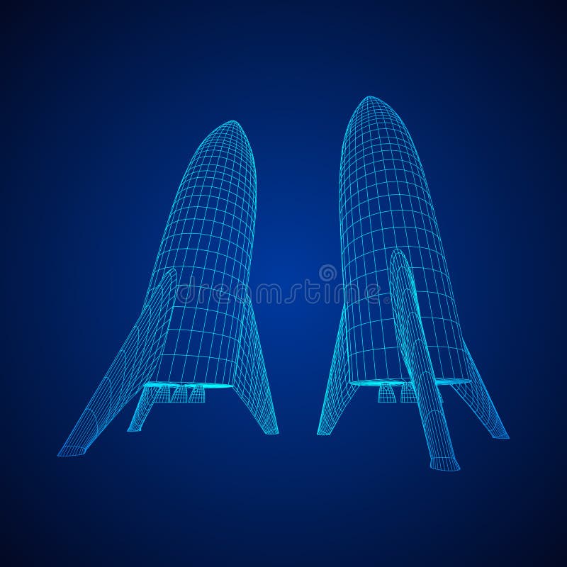 Modern Rocket Ready To Launch Stock Vector - Illustration of blueprints ...