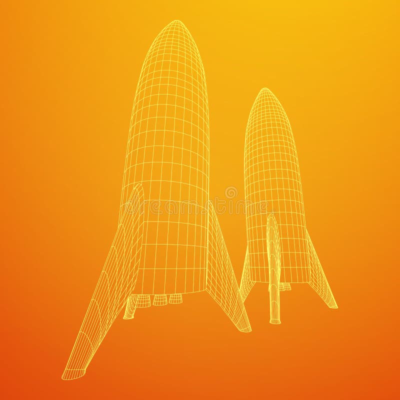 Modern Rocket Ready To Launch Stock Vector - Illustration of blueprints ...