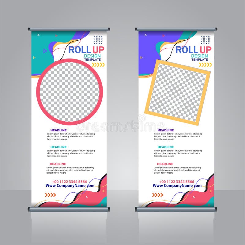 Modern Roll Up Banner Standee Design Template Stock Vector ...
