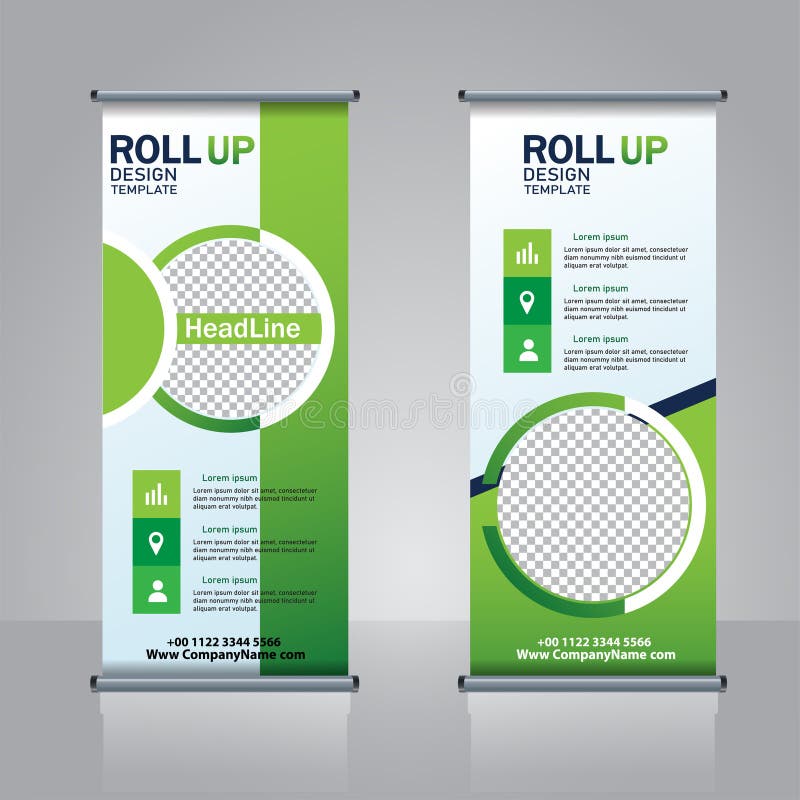 Light Green Color Roll Up Banner Standee Stock Vector - Illustration of ...