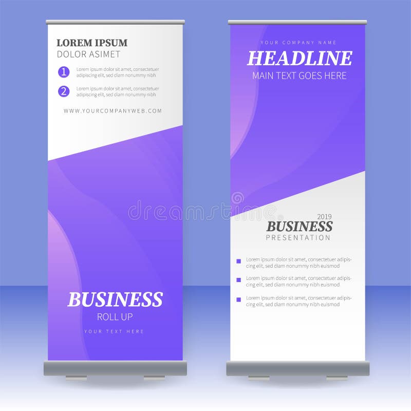 Modern Roll Up Banners with Realistic Background Vector Illustration ...