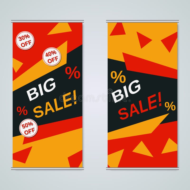 Modern Roll-up Big Sale Banners Vector Template Stock Vector ...