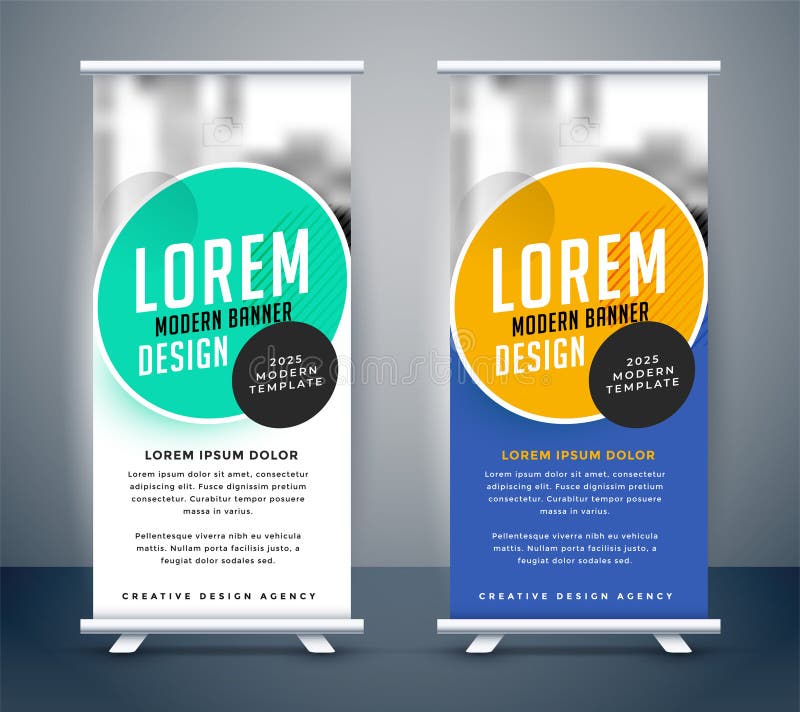 Vertical Standee Banner Design Template Vector Stock Illustrations ...