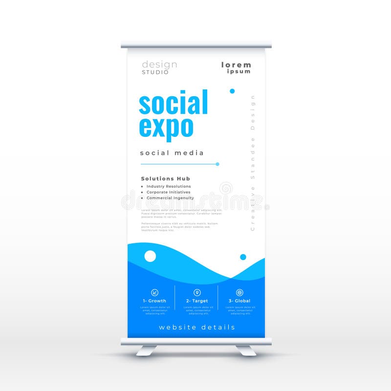 Modern Roll Up Standee Cover Layout for Professional Presentation Stock ...