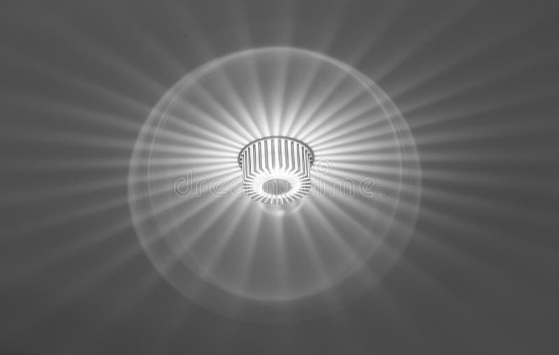 Modern Roof Light with Circle Ray Ring Background Stock Image - Image ...