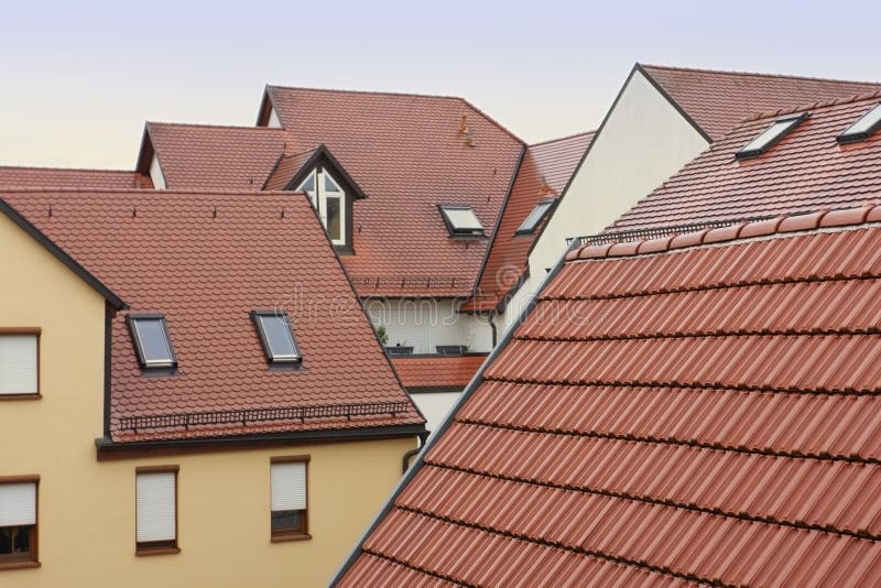 Modern Roofs of Houses in Germany. Stock Photo - Image of architecture ...