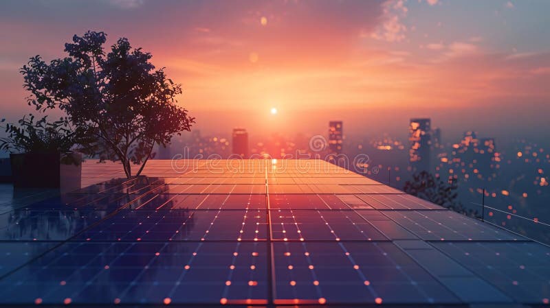 Modern Rooftop Solar Panels in High-Definition Realistic Style Ideal ...