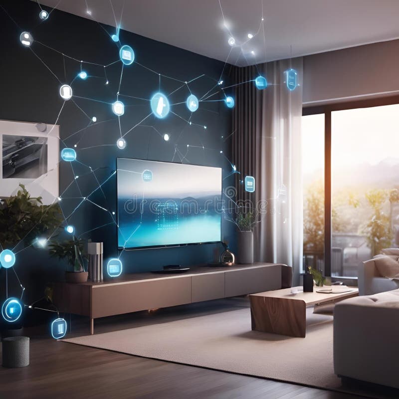 A Modern Room, Complete with a Flat Screen Featuring a Network of ...