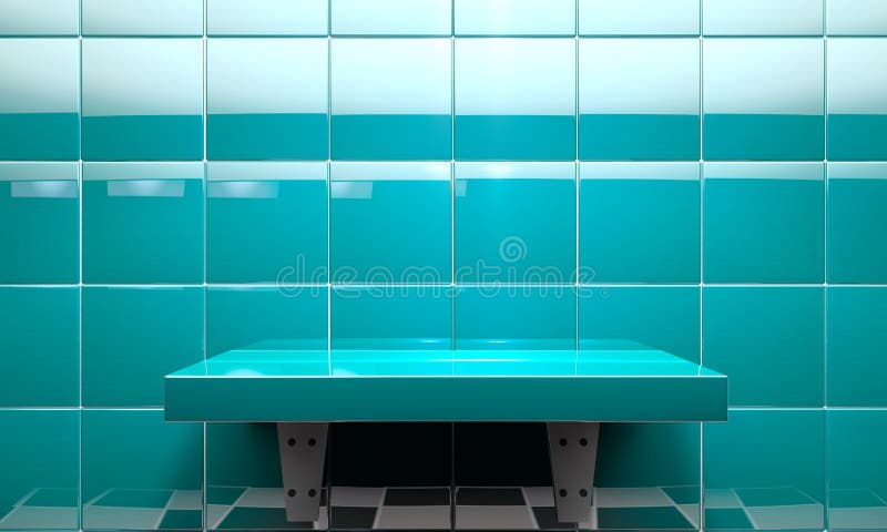 Modern Room and Counter or Table for Product.3d Illustration Stock ...
