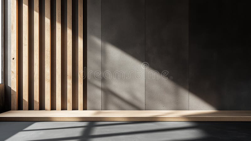 A Modern Room Features a Raised Platform and a Black Wall with ...