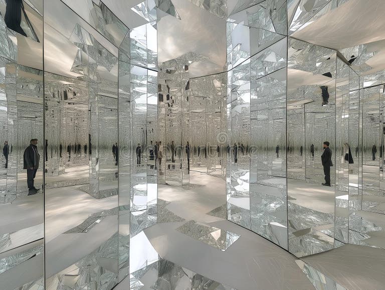 Mirrored Room, Reflections, Light, Geometric, Modern, Spacious, Shadows ...