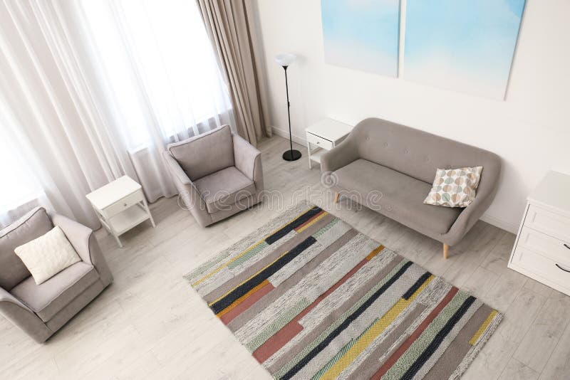 Modern Room Interior, View through CCTV Camera Stock Image - Image of ...