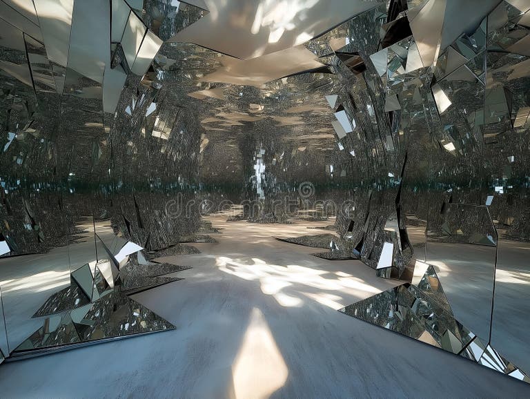 Mirrored Room, Reflections, Light, Geometric, Modern, Spacious, Shadows ...