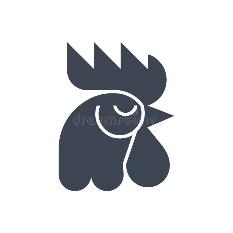 Modern Rooster Head Icon stock vector. Illustration of animal - 384692418