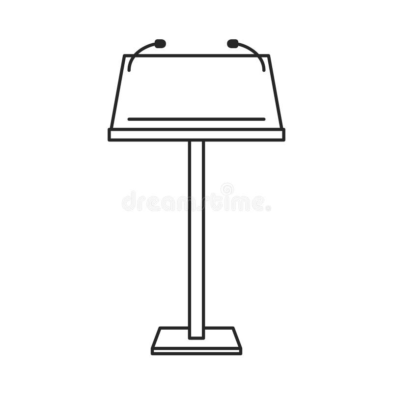 Modern Rostrum or Podium from Behind Outline Vector Stock Vector ...