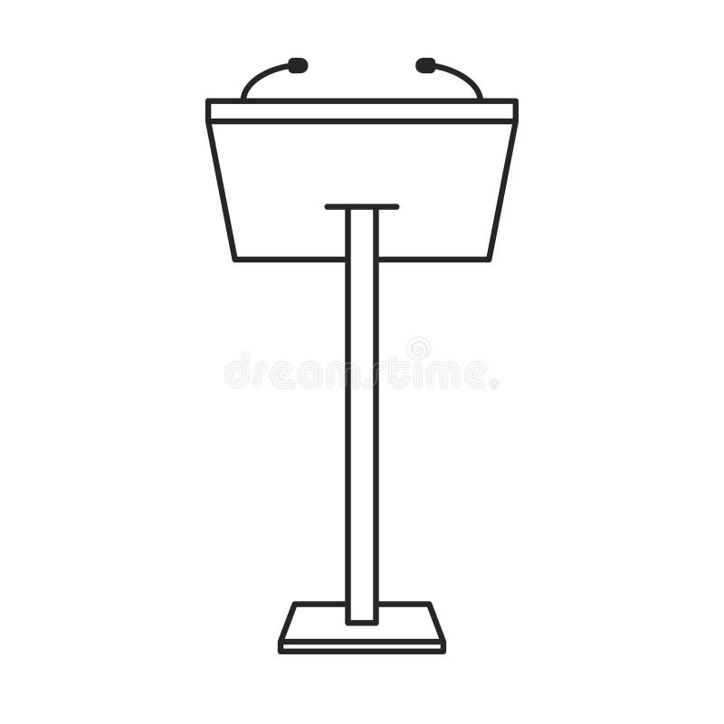 Modern Rostrum or Podium from Front Outline Vector Stock Vector ...