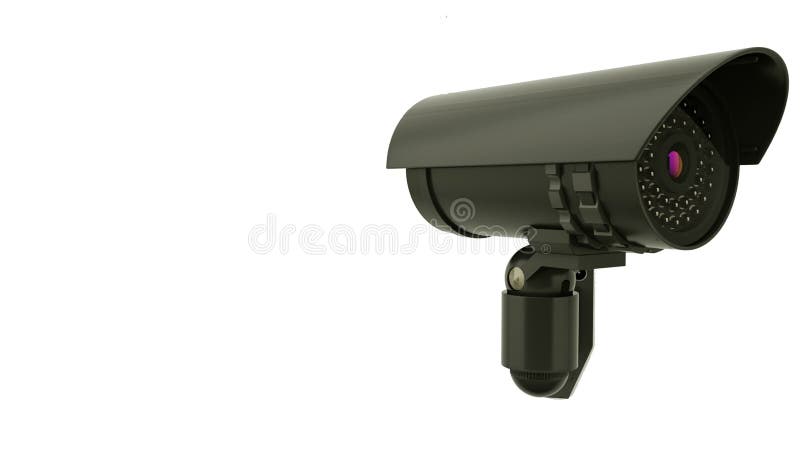 CCTV Security Camera Isolated on White Background with Looping and ...