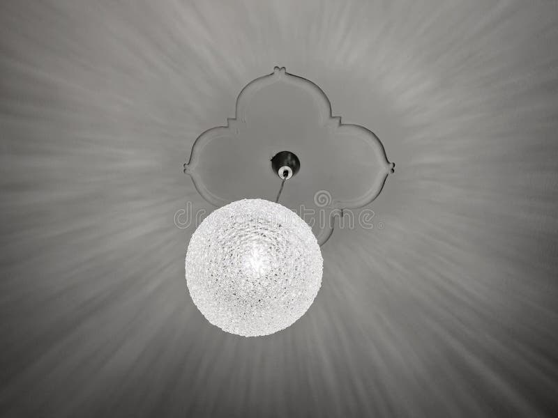 Modern Round Chandelier, Light in Room on Ceiling Stock Illustration ...