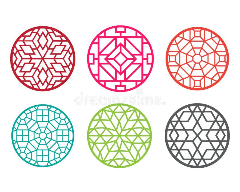 Modern Round Chinese Pattern Window Frame Stock Vector - Illustration ...