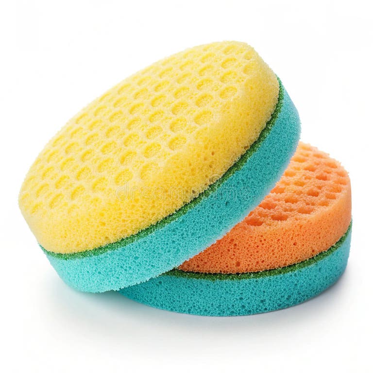 Modern Round Dishwashing Sponge Stock Illustration - Illustration of ...